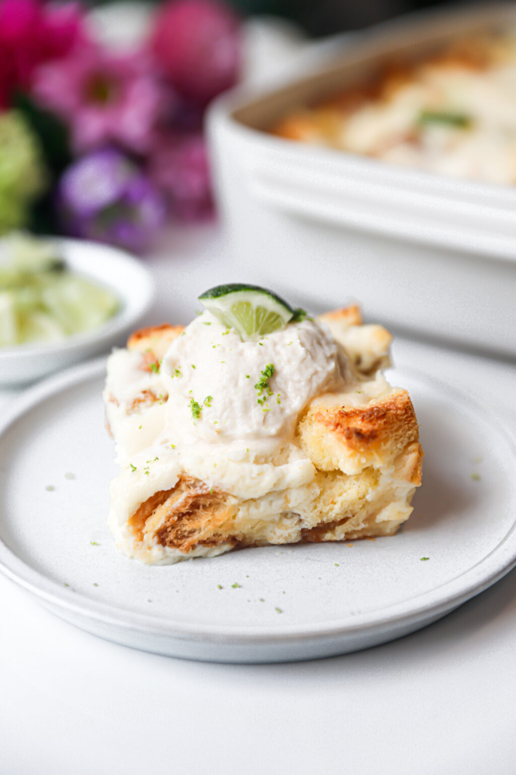 Key Lime Cheesecake French Toast Casserole (No Eggs!) - Meg's Escapades